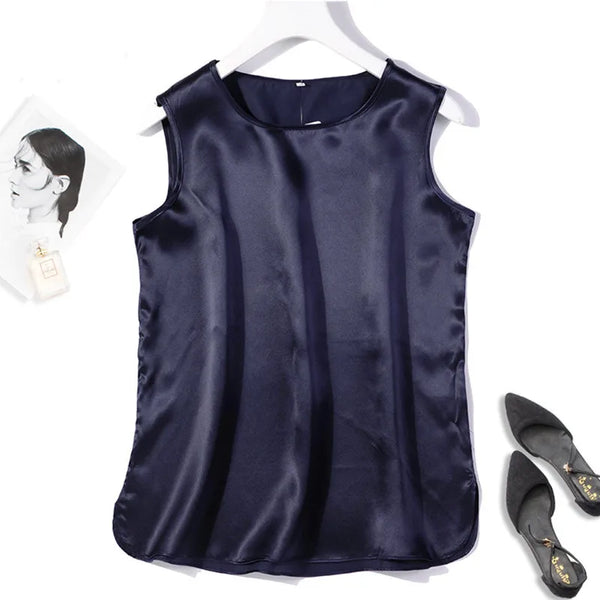 Women's S-7XL Satin Tops Fashion Designer Singlets (Plus Size ...